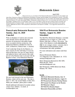 Fillable Online History of the Hottenstein family : giving a complete ...