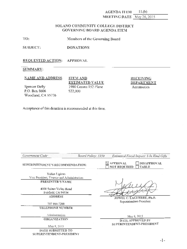 Fillable Online Governing Board 1015 Fax Email Print - pdfFiller