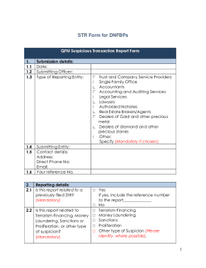 Fillable Online STR Form for DNFBPs Fax Email Print - pdfFiller