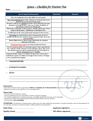 Fillable Online Greece Visa Application Requirements and Forms Fax ...