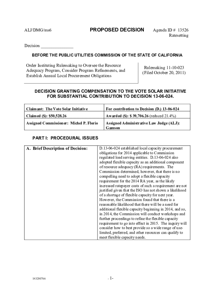 Fillable Online docs cpuc ca Order Instituting Rulemaking to Oversee ...
