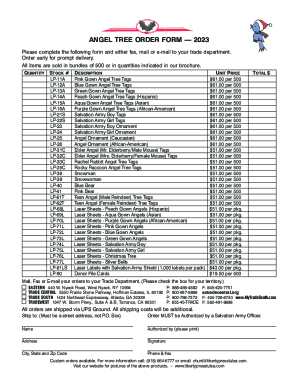 Fillable Online salvation army angel tree 2023 order form 5-17-23 small ...
