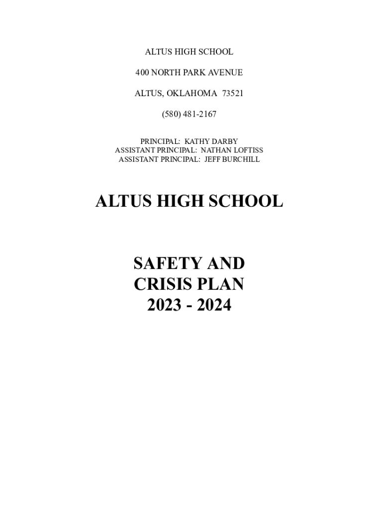 Fillable Online DIRECTORY - Altus High School Fax Email Print - pdfFiller