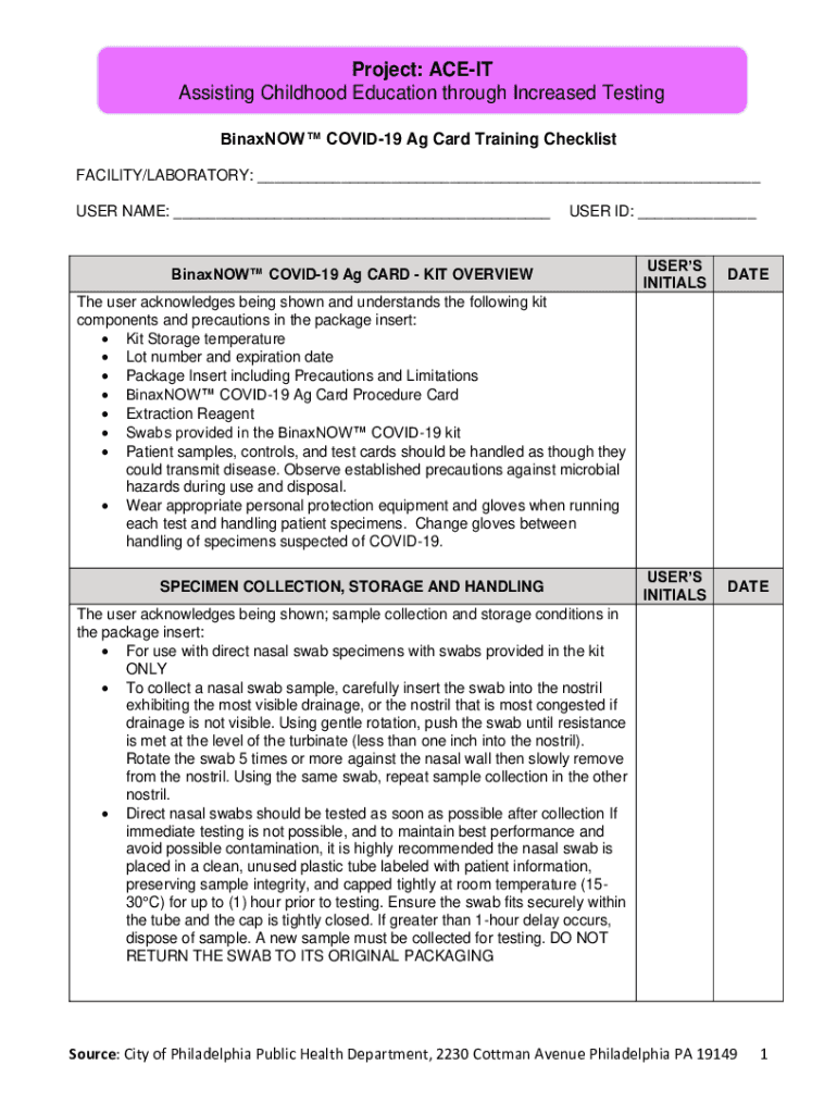 Fillable Online policylab chop Abbott BinaxNOW Testing ...