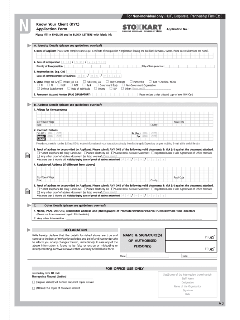 Fillable Online Address & Contact Details Updation Form with Documents (Non - Individual) Fax ...