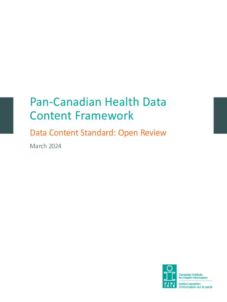 Fillable Online Pan-Canadian Health Data Content FrameworkData Content ...