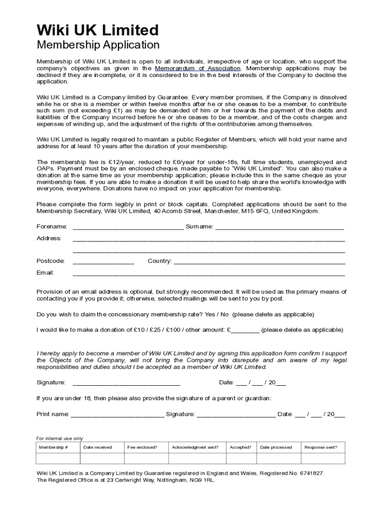 Fillable Online ftpmirror your File:Wiki UK Ltd membership application form.pdf - Meta Fax Email ...