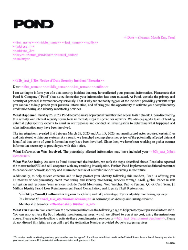 Fillable Online Data Security Breach Notice Letter (Canada) - Practical ...