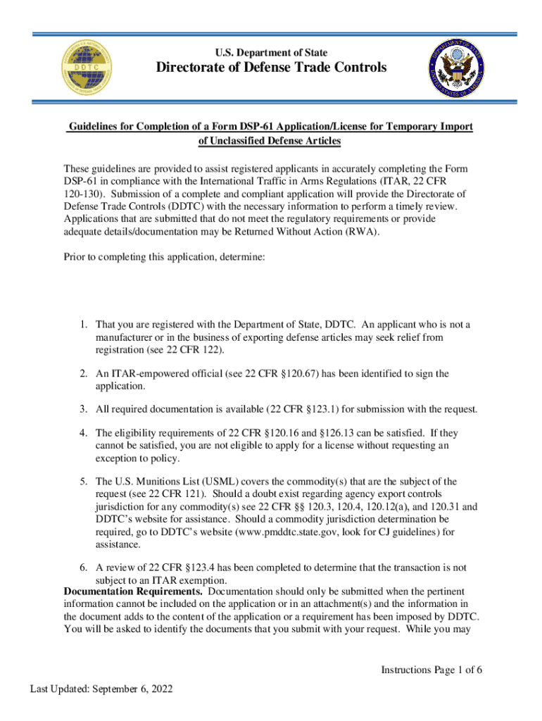 Fillable Online Form DSP-61 Application/License for Temporary Import of ... Fax Email Print ...