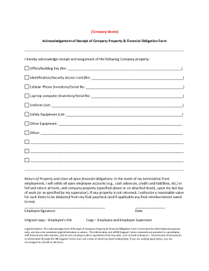 Fillable Online Company Property Form - Fill Online, Printable ...