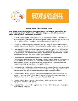 Fillable Online Parent and Student Consent Form Fax Email Print - pdfFiller