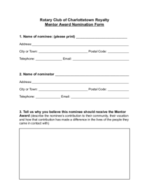 Fillable Online Leadership Award nomination template .docx Fax Email ...