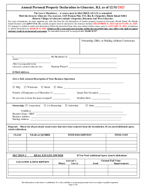 Fillable Online Annual Personal Property Declaration to ... Fax Email ...