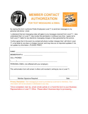 Fillable Online authorization for text messaging - cloudfront.net Fax Email Print - pdfFiller