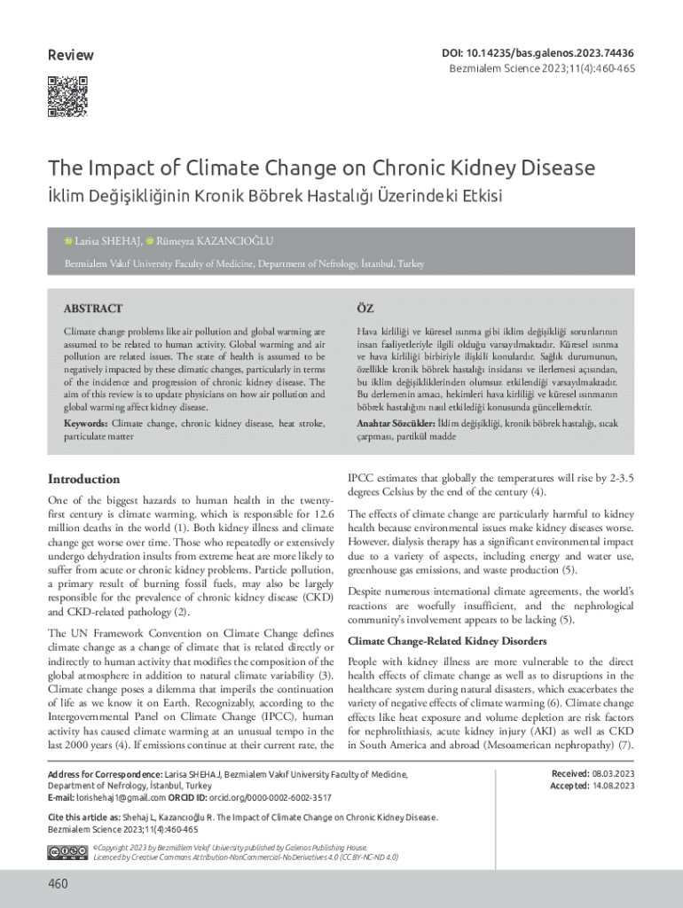 Fillable Online The Impact of Climate Change on Chronic Kidney Disease ...