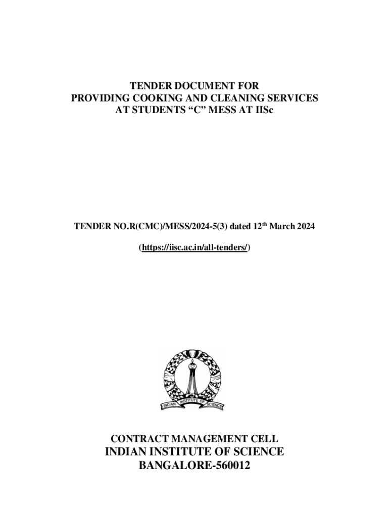 Fillable Online TENDER FOR PROVIDING HOUSEKEEPING SERVICES ... Fax ...