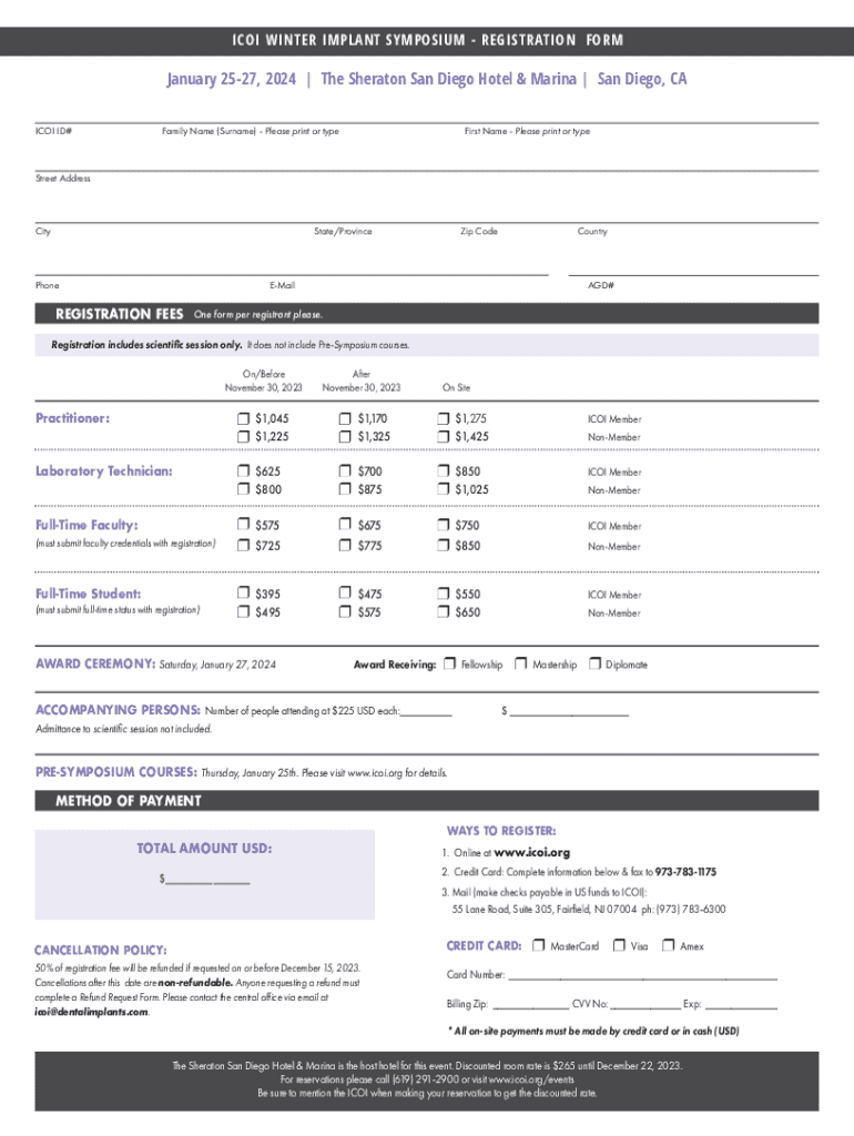 Fillable Online The Sheraton San Diego Fax Email Print - pdfFiller
