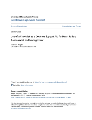 Fillable Online scholarworks umass Use of a Checklist as a Decision Support Aid for Heart ...