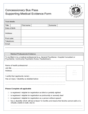 Fillable Online Supporting medical evidence form Fax Email Print ...