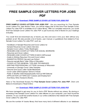 Fillable Online free sample cover letters for jobs pdf Fax Email Print - pdfFiller