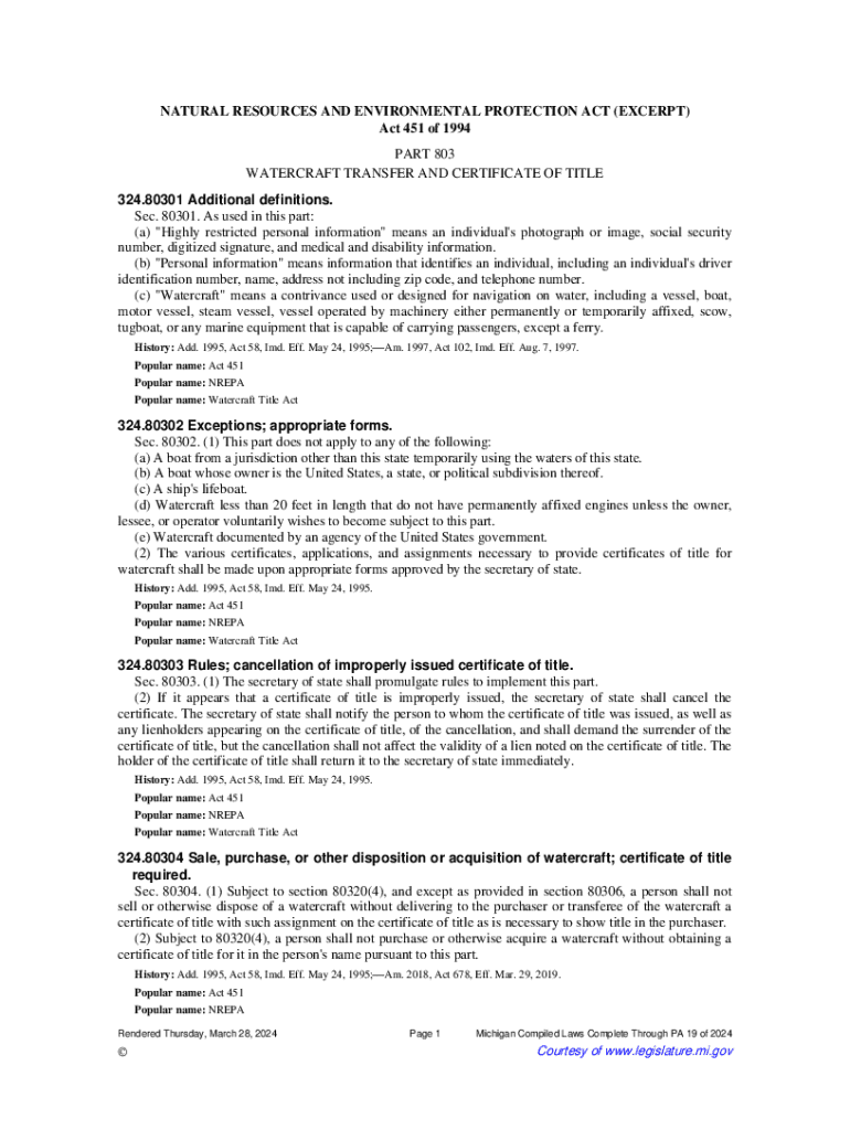 Fillable Online Fillable Online WATERCRAFT TRANSFER AND CERTIFICATE ...