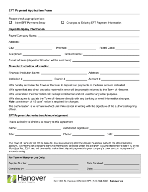 Fillable Online EFT Payment Notice & Application Form.pdf - Hanover.ca ...