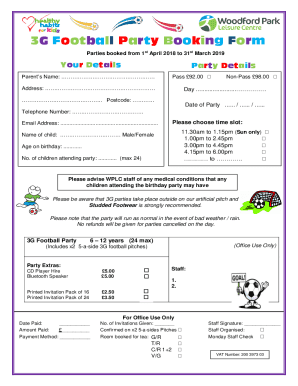 Fillable Online Birthday Pool Party Form Fax Email Print - pdfFiller