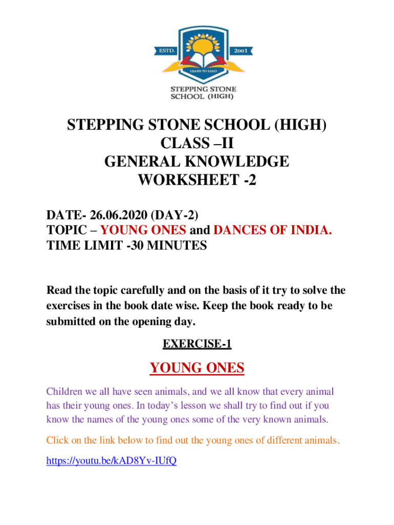 Fillable Online II GENERAL KNOWLEDGE WORKSHEET -2 Fax Email Print ...