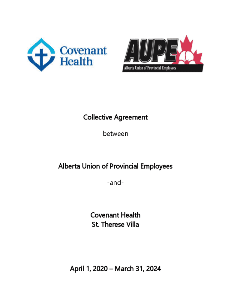 Fillable Online AUPE GSS Collective Agreement 2020-2024 - Covenant ...