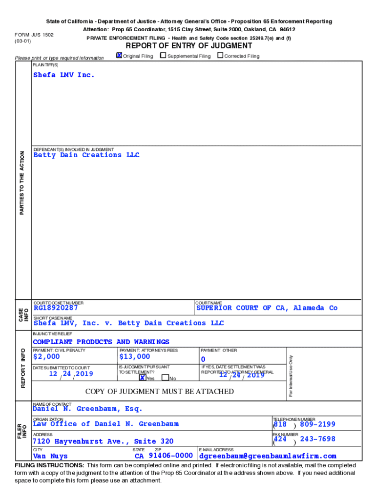 Fillable Online oag ca Fillable Online oag ca ERC Letterhead ...