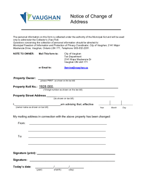 Fillable Online Notice of Mailing Address Change Form - Town of Minto ...
