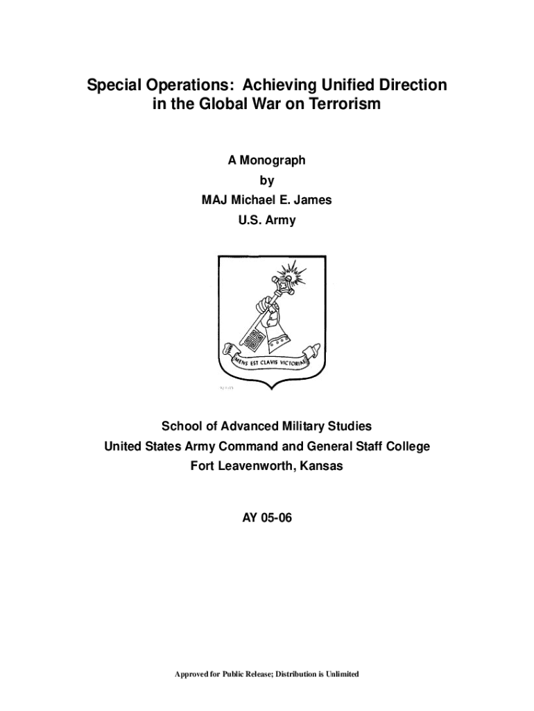 Fillable Online Special Operations. Designated by the Department of ...