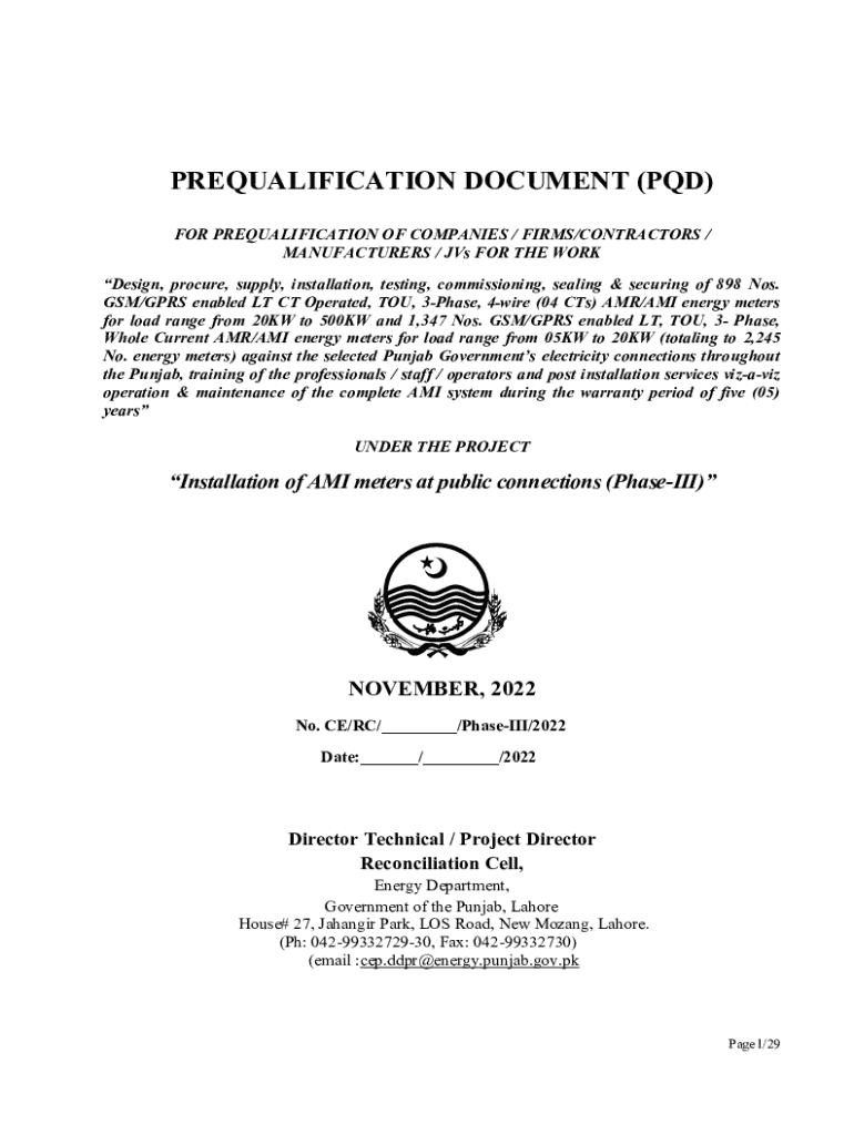Fillable Online Standard Bidding Document: Pre-Qual for Design-Build (1 ...