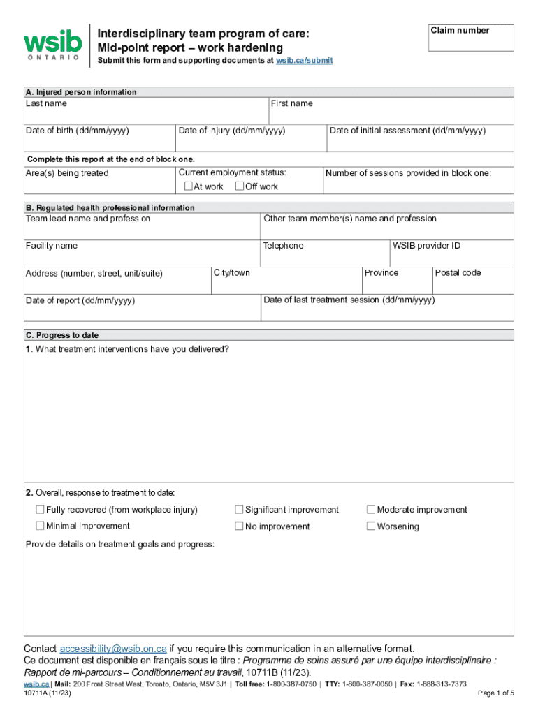 Fillable Online Interdisciplinary team program of care: Mid-point ...