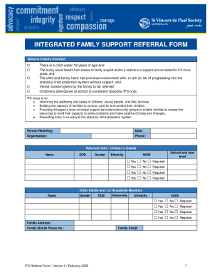 Fillable Online IFS Referral Form Fax Email Print - pdfFiller
