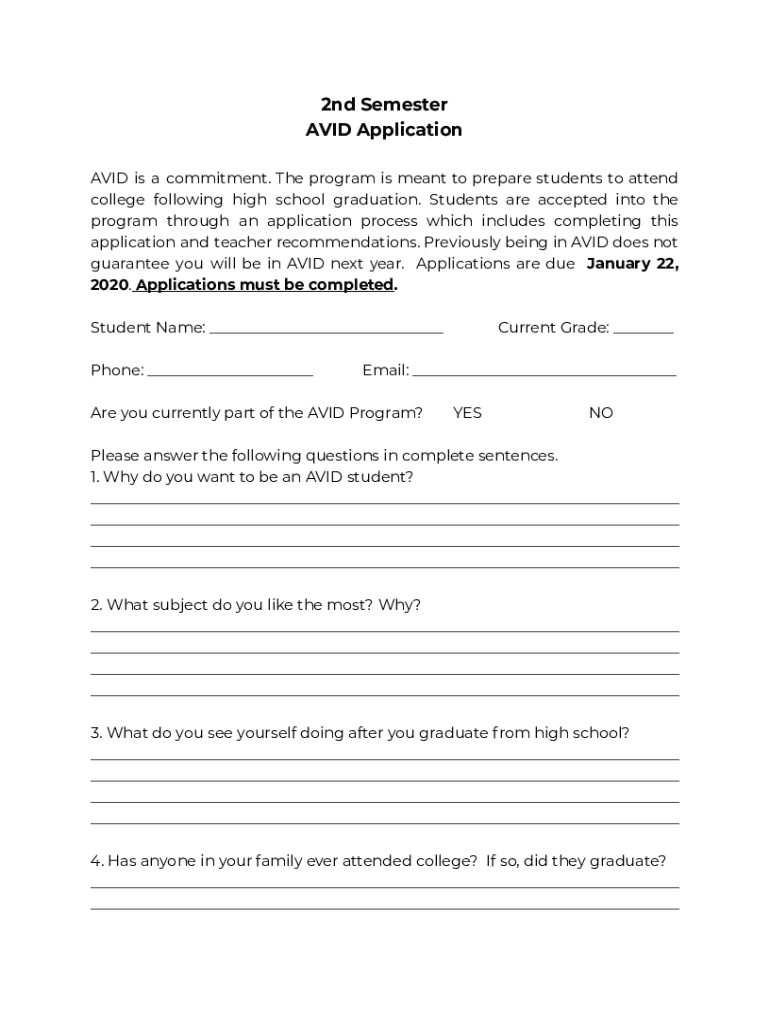 Fillable Online Is the class AVID worth it? Is it going to affect my ...