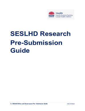 Fillable Online SESLHD Research Pre-Submission Guide Fax Email Print ...