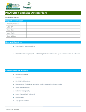 Fillable Online Template - Property and Site Action Plan Fax Email ...