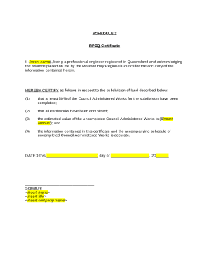 RPEQ certificate Doc Template | pdfFiller