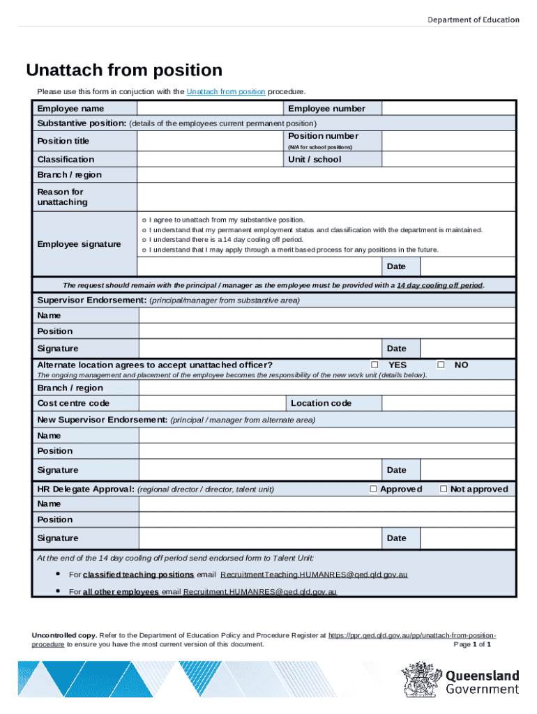 Unattach from position - Policy and Procedure Register Doc Template ...