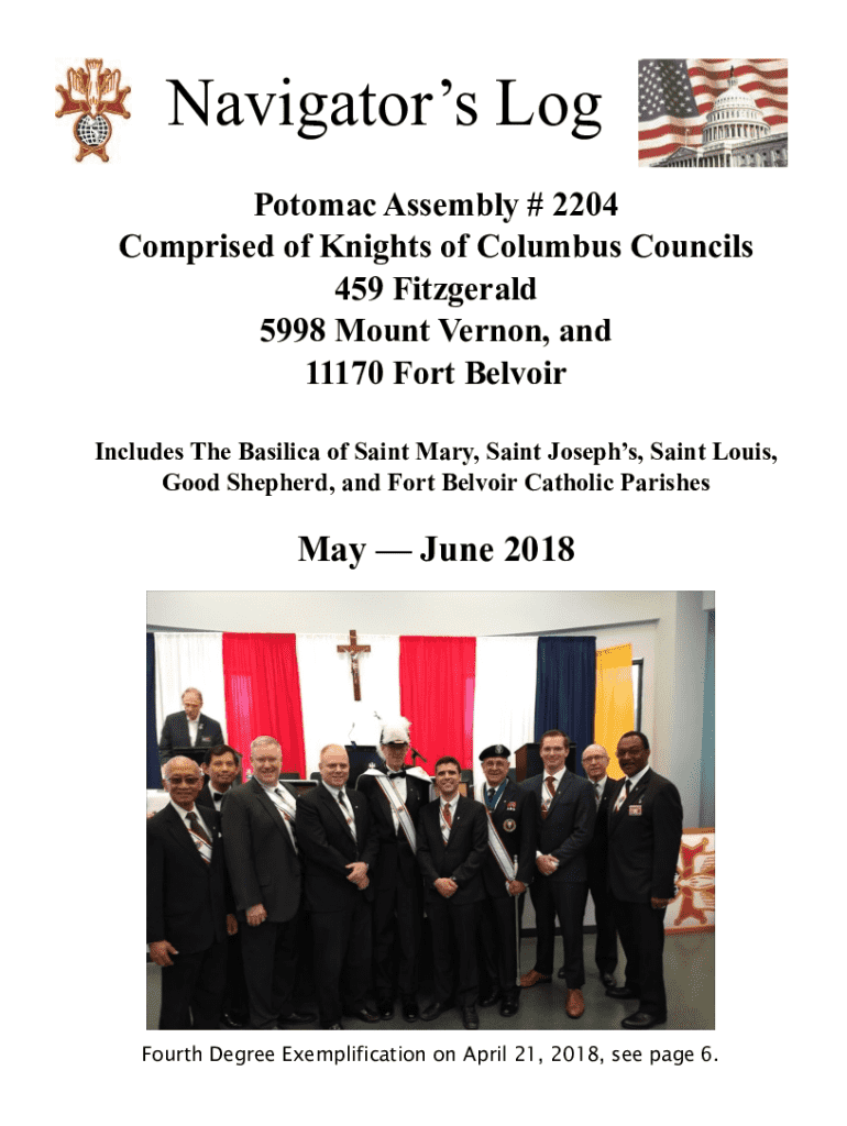 Fillable Online Fillable Online Navigator's Log - The Basilica of Saint ...