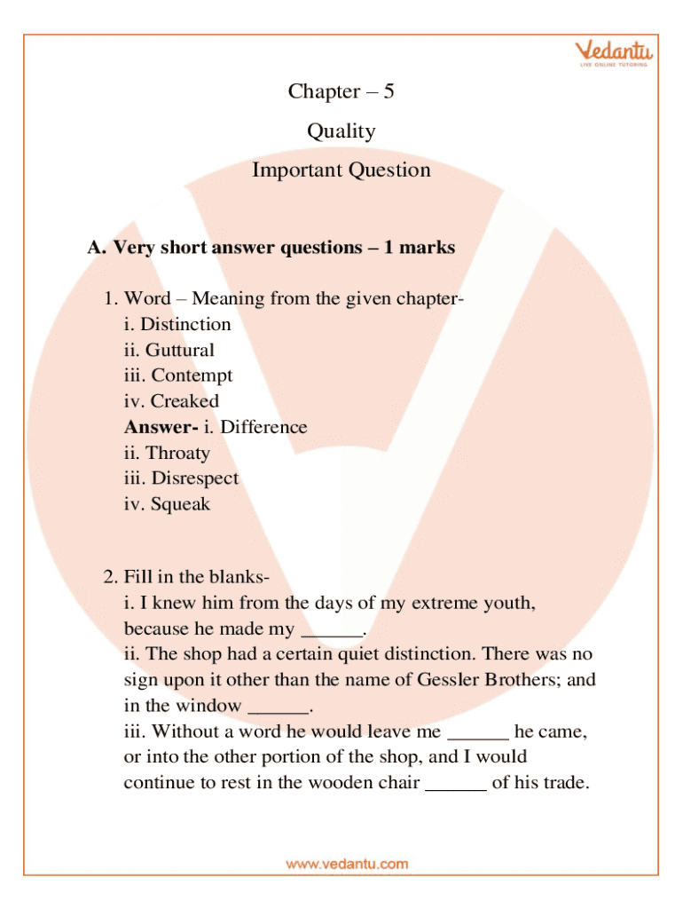 Fillable Online Class 7 English Honeycomb Chapter Wise Word Meanings Fax Email Print - pdfFiller