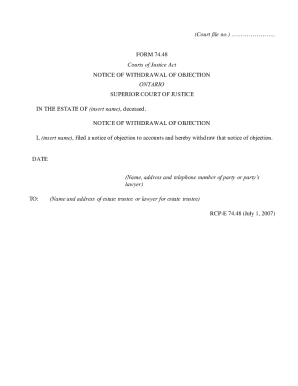 Fillable Online ontariocourtforms on FORM 74.48 - Courts of Justice Act ...