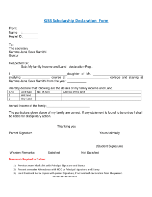 Fillable Online KJSS Scholarship Declaration Form Fax Email Print ...