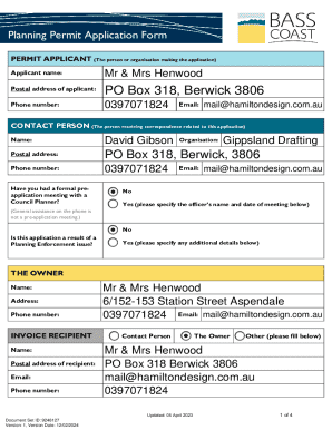 Fillable Online ECM9248127v1Planning Permit Application - 103238 ...