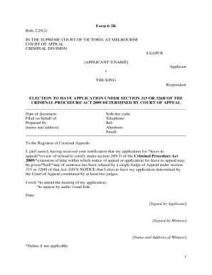 Fillable Online Court of Appeal forms and guidelines Fax Email Print ...
