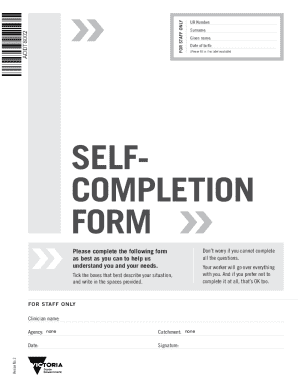 Fillable Online Victorian AOD self-completion form Fax Email Print ...