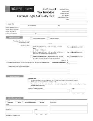 Fillable Online LA-Form-3-Tax-Invoice-Criminal-legal-aid-and-guilty ...