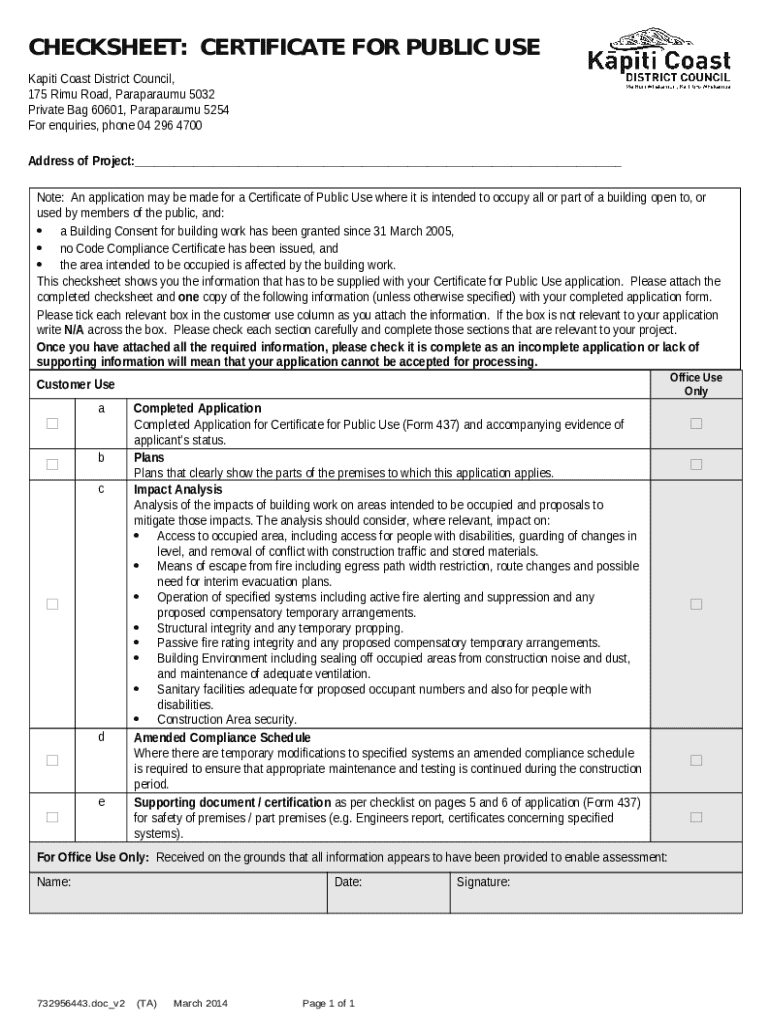 444 Checksheet Certificate for Public Use.doc Doc Template | pdfFiller