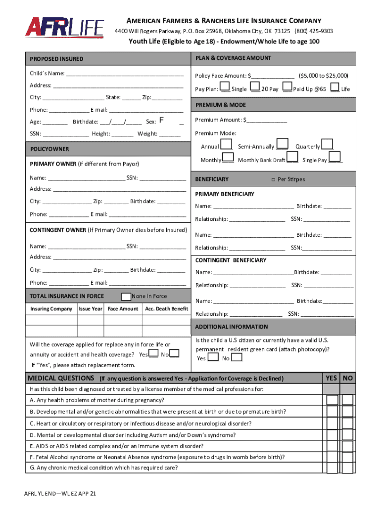 Fillable Online American Farmers & Ranchers Life Insurance Company Fax ...